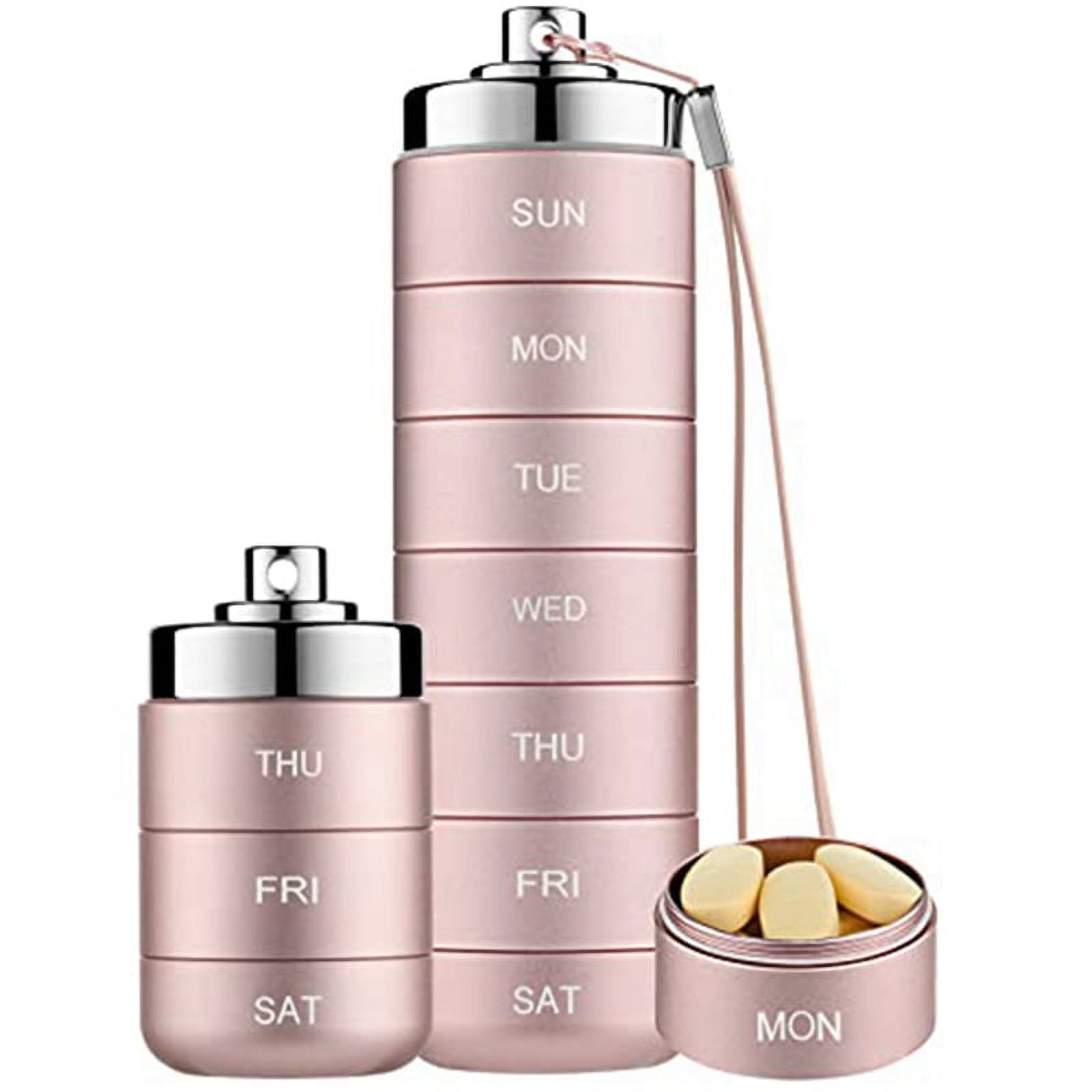 Metal Pill Organizer Weekly,Stackable Waterproof Travel Box,Pill Case ...