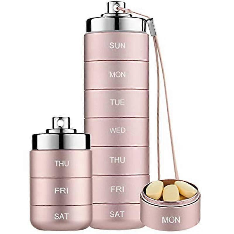 Metal Pill Organizer Weekly,Stackable Waterproof Travel Pill Box,Pill ...