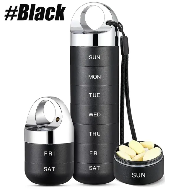 Metal Pill Organizer Weekly Stackable Waterproof Travel Pill Box ...