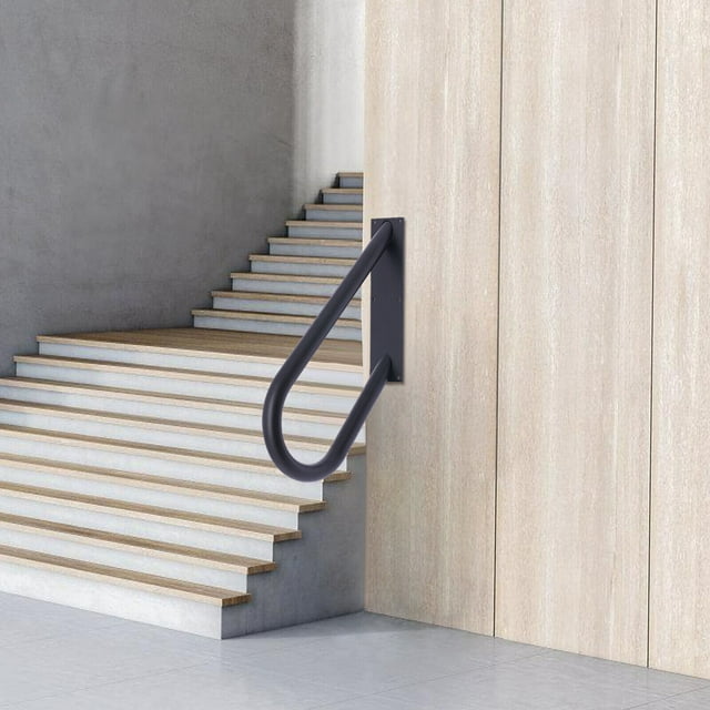 Metal Pipe Stair Handrail, 20" U-Shaped Wall Mount Staircase Handrail ...