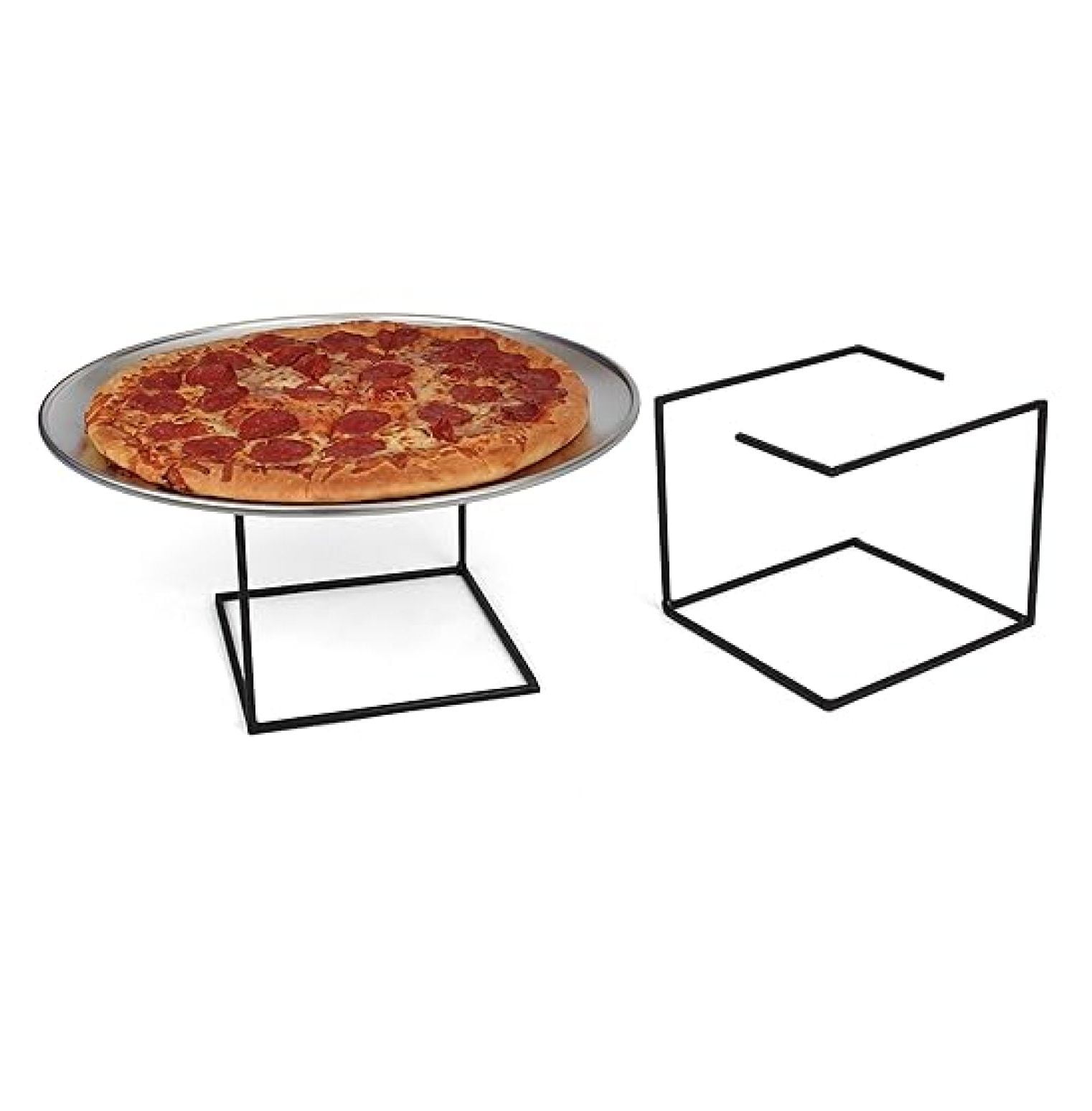 Metal Pizza Stand - Pizza Pan Risers - Tray Holder for Pizzas, Platters ...