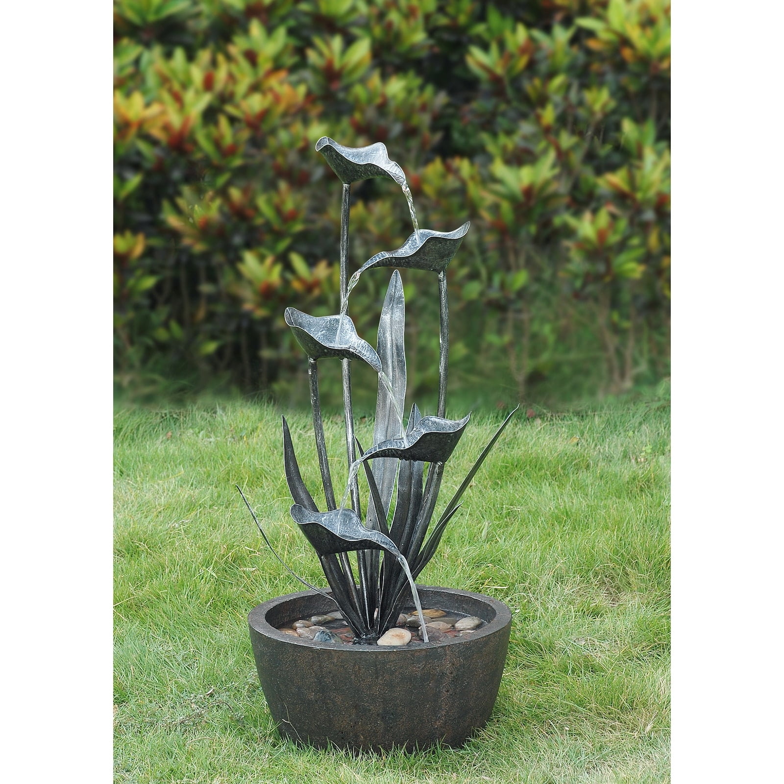 Metal Plant Fountain With 5 Leaves - Walmart.com