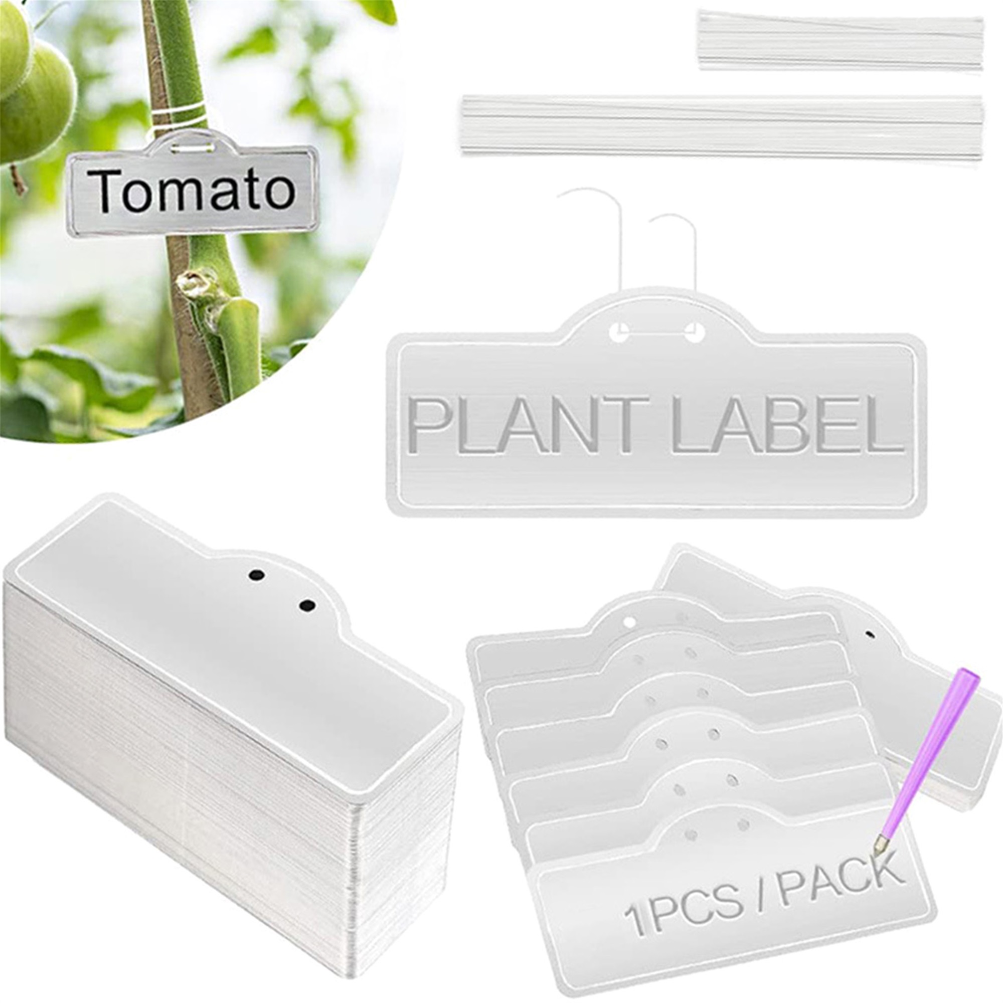 Metal Plant Label Outdoor Nursery Tags Garden Markers for Herb Flower ...