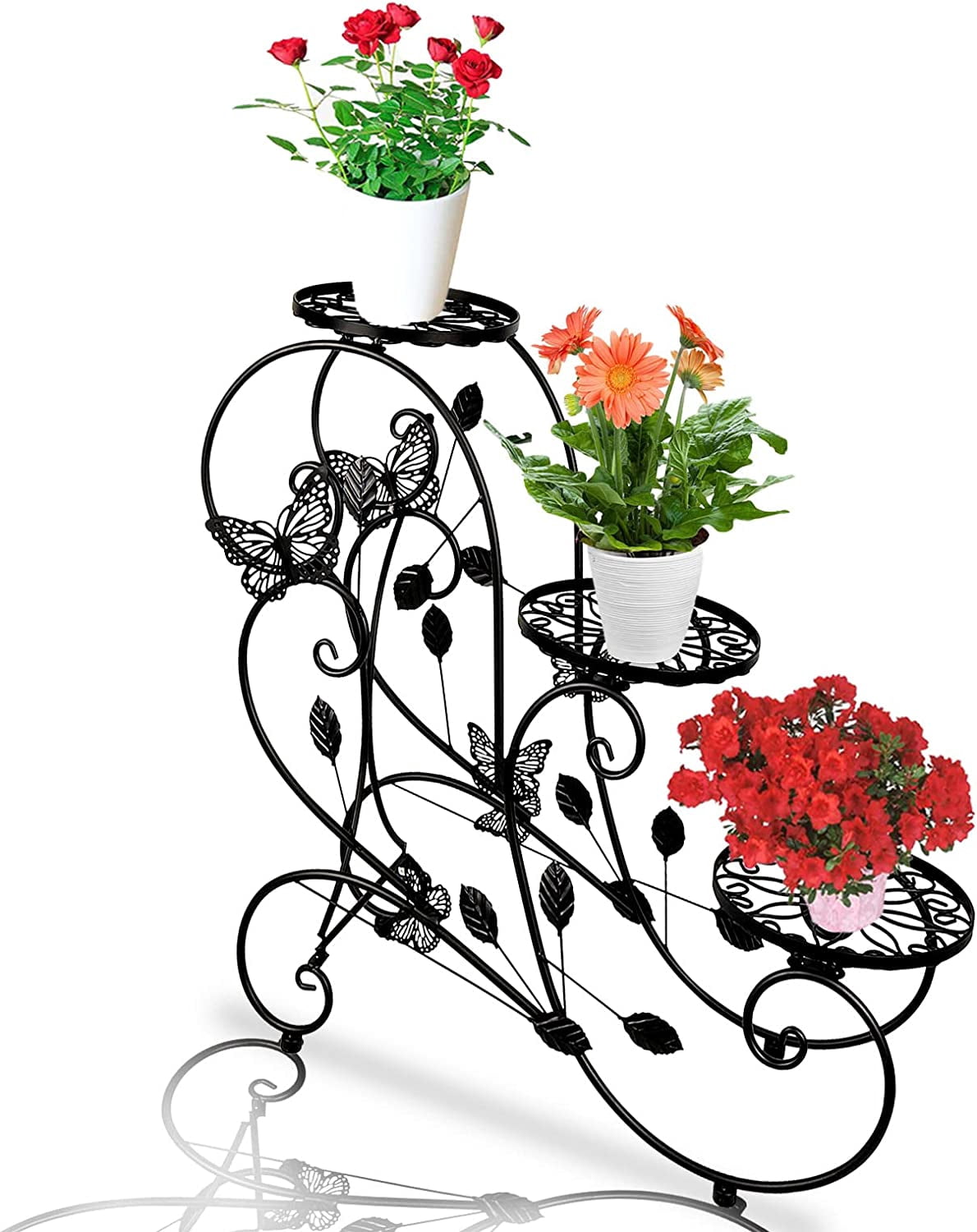 Metal Plant Stand 3 Tier Flower Pot Holder Indoor Outdoor Plant Display ...