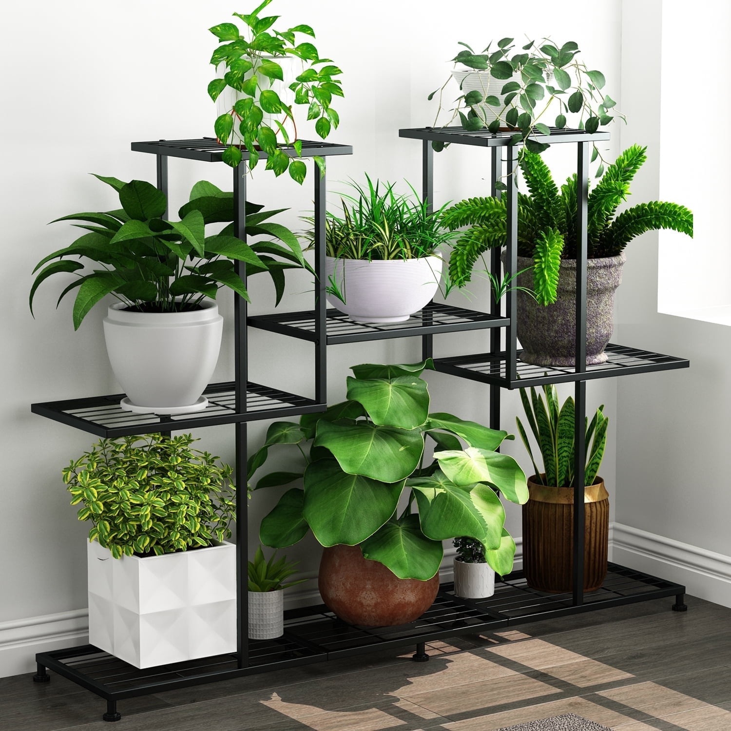 Metal Plant Stand, 4 Tiers Multifunctional Plant Stands for Indoor ...