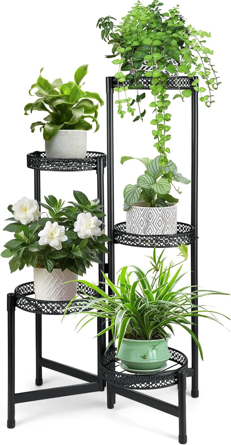 Metal Plant Stand Indoor 6 Tier Tall Corner Flower Stand Outdoor for ...
