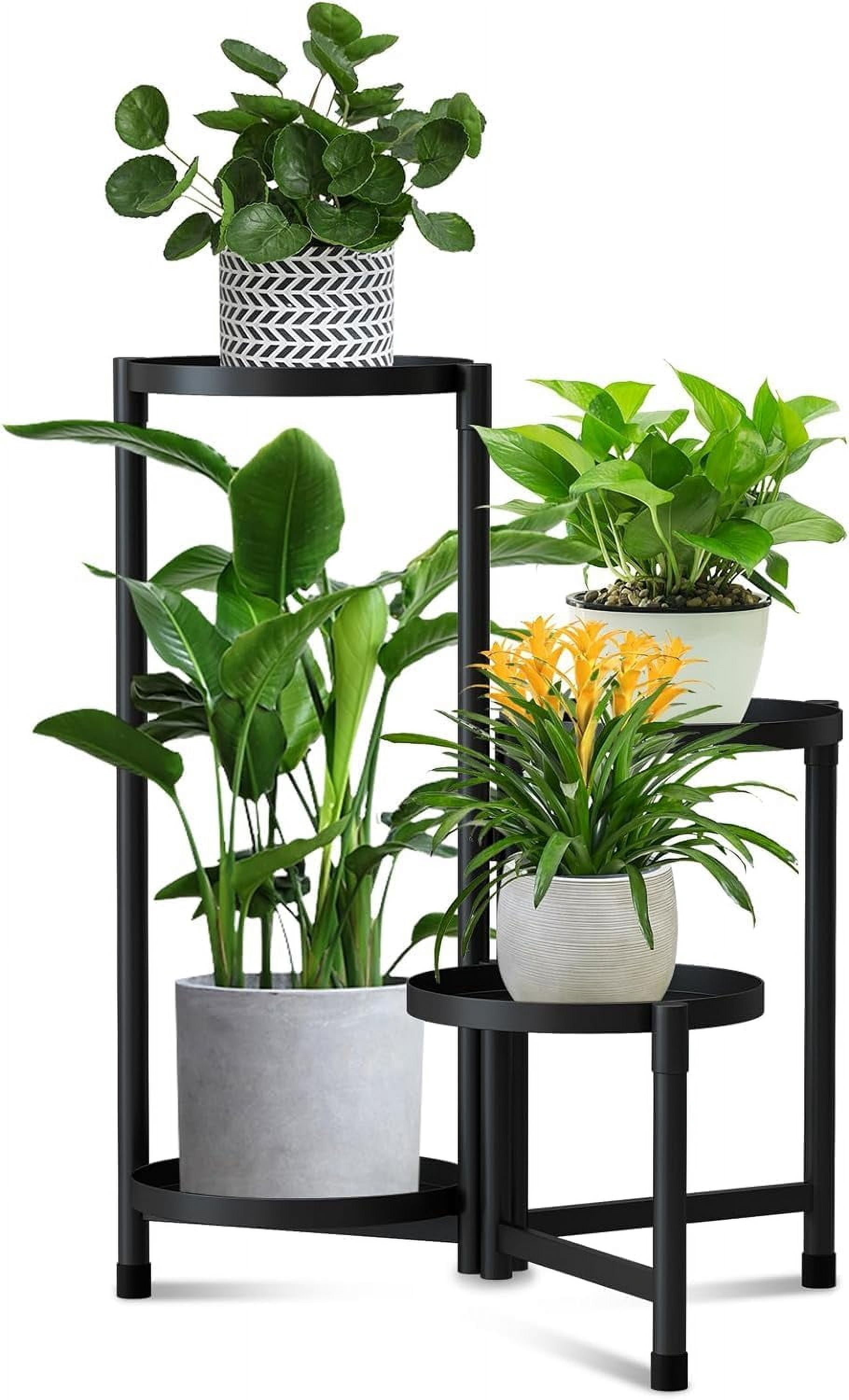 Metal Plant Stand Indoor Outdoor,4 Tier Tall Black Flower Stand ...