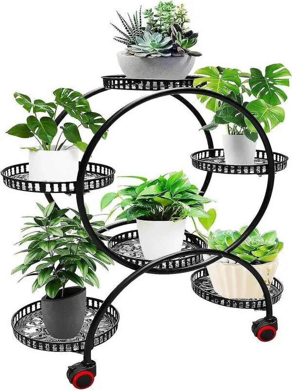 Metal Plant Stand Indoor Outdoor Flower Pot Display Shelf Garden Rack 6 ...