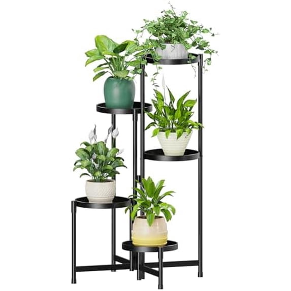 Metal Plant Stand Indoor Outdoor for Multiple Plants, 5 Tiered Folding ...