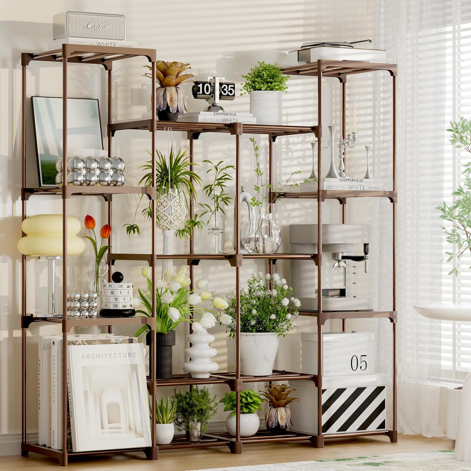 Metal Plant Stand Indoor Outdoor Plant Shelf Stand, 4 Tiers 16 Pots ...