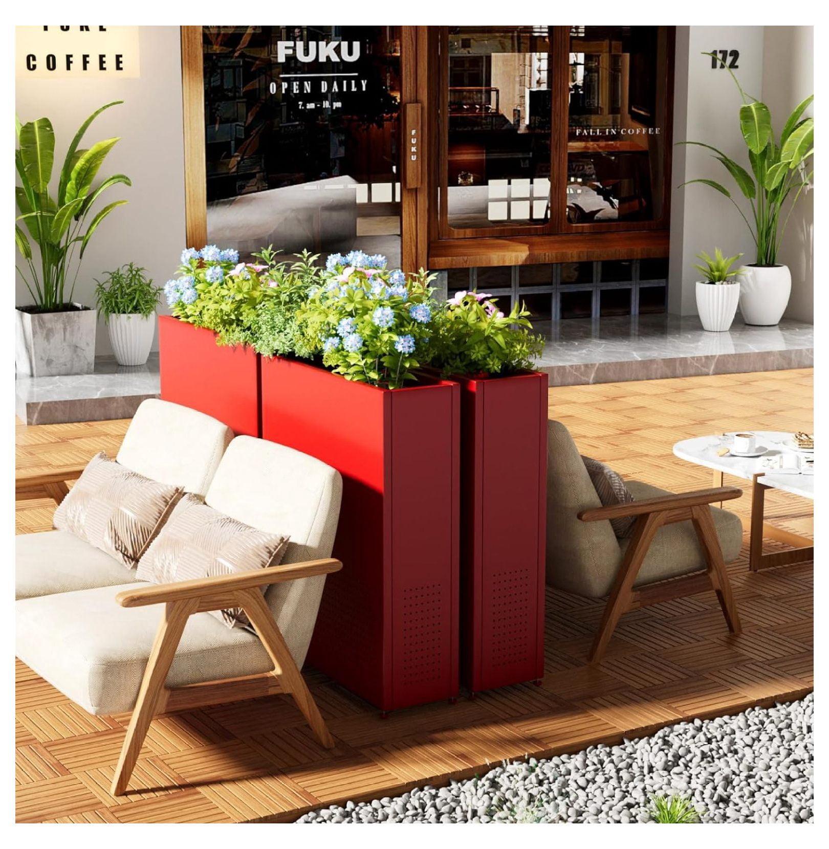Metal Planter Box Outdoor/Indoor Large Rectangular Plant Pot ...