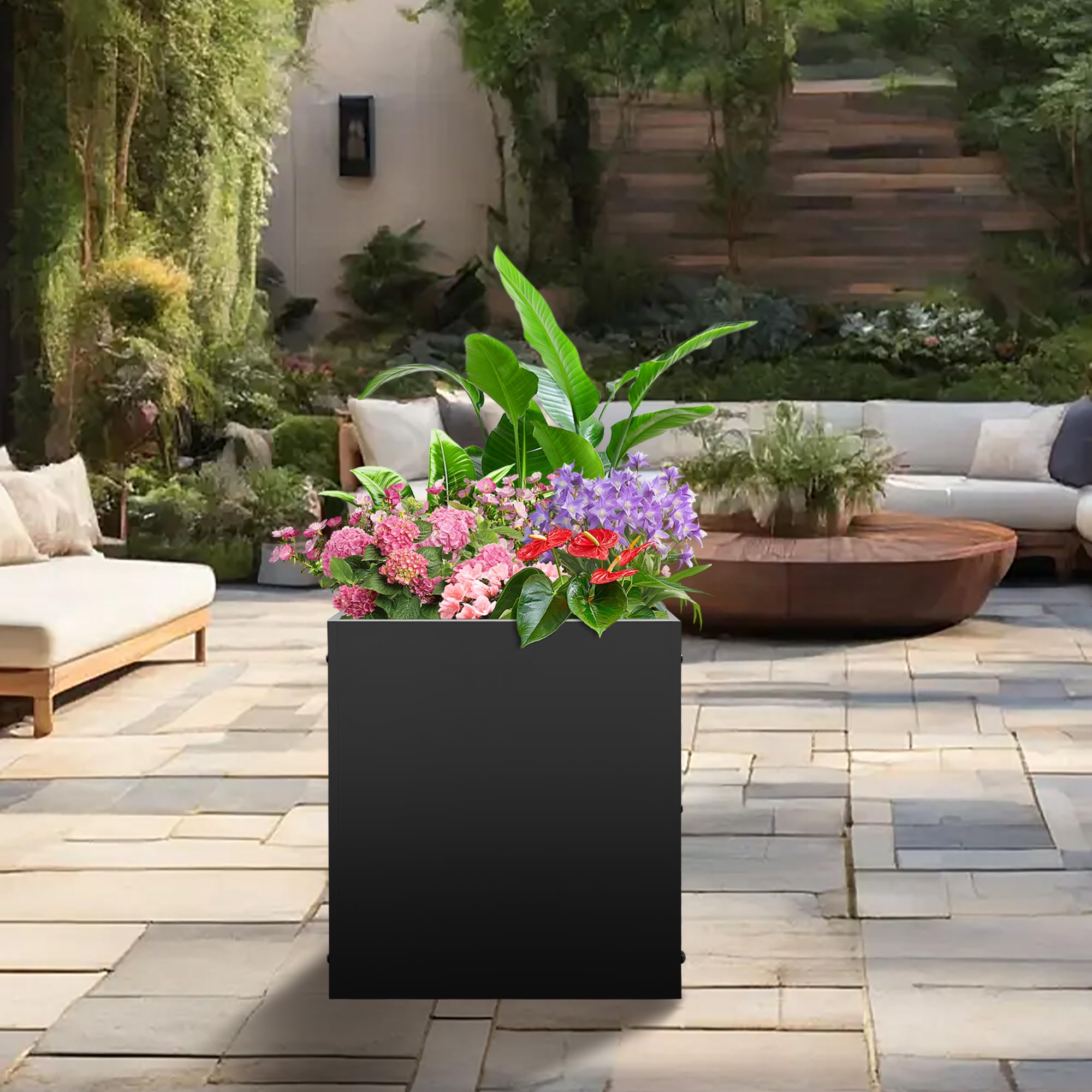 Metal Planter Box, Planter Boxes Outdoor Heavy Duty, 3 Tier Adjustable ...