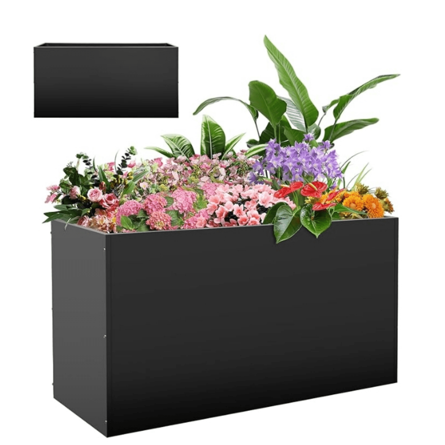 Metal Planter Box, Planter Boxes Outdoor Heavy Duty, Rectangular 3 Tier ...
