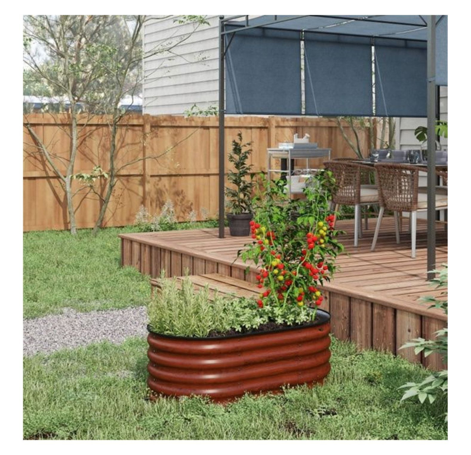 Metal Planter Box, Raised Garden Bed - Galvanized Steel Outdoor Flower ...