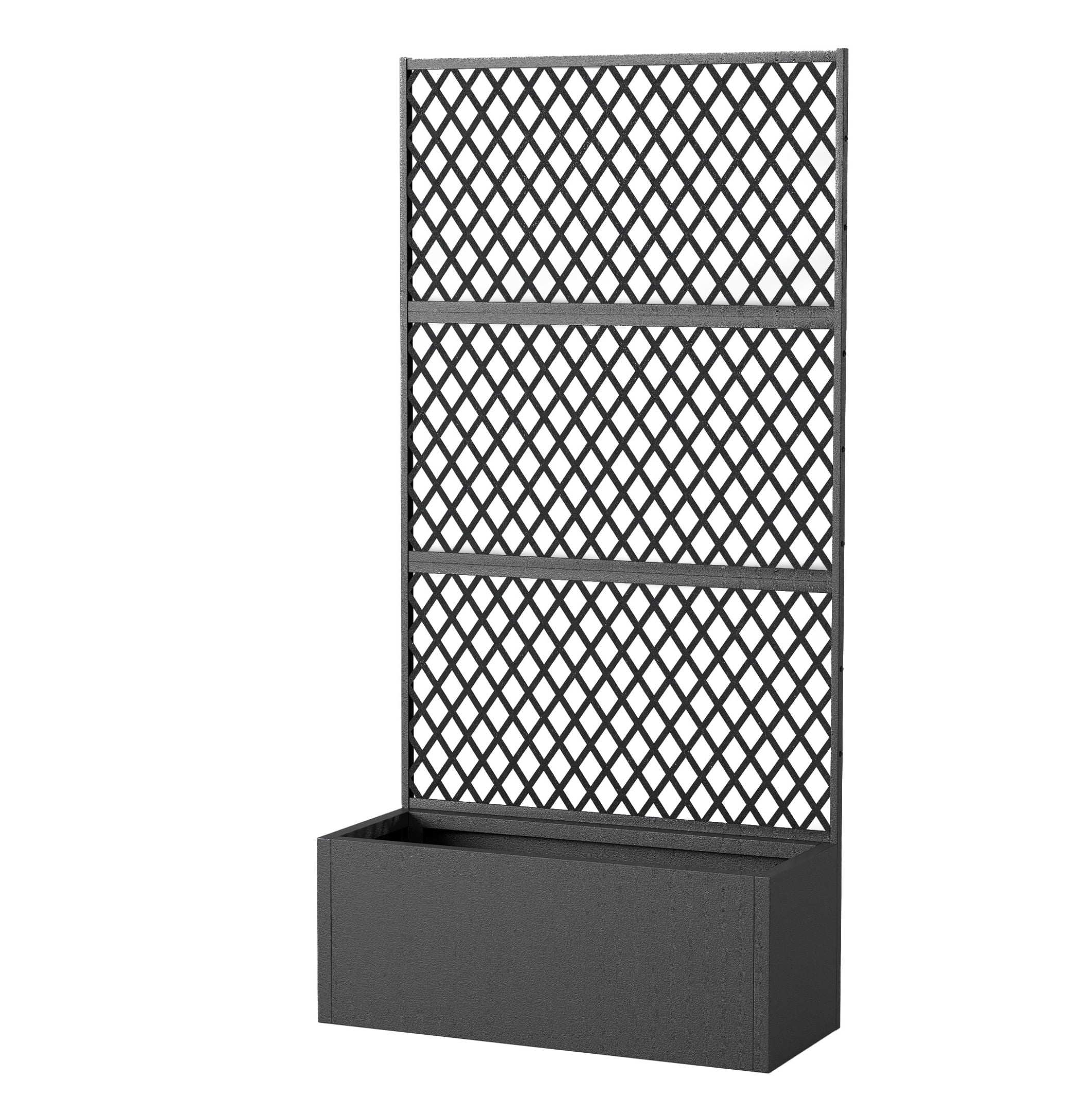 Metal Planter Box with Trellis, Raised Garden Bed, Diamond Lattice ...