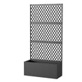 Metal Planter Box with Trellis, Raised Garden Bed, Diamond Lattice ...