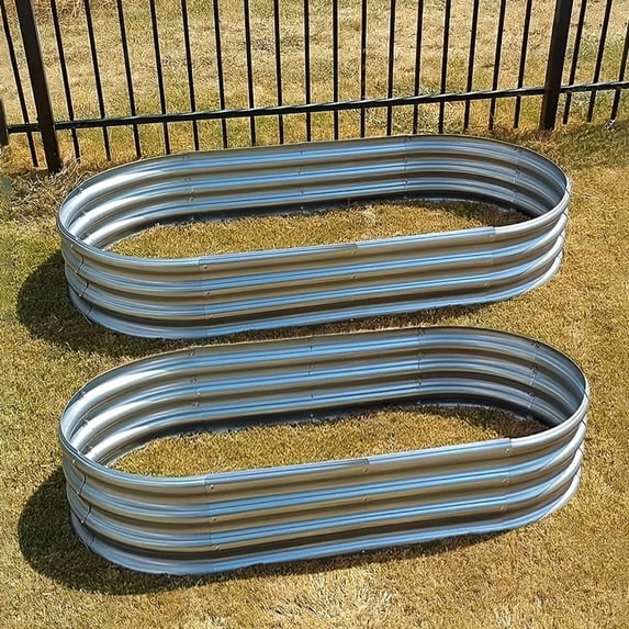 [Metal Planter Boxes] Galvanized Raised Garden Bed 2pcs Galvanized ...