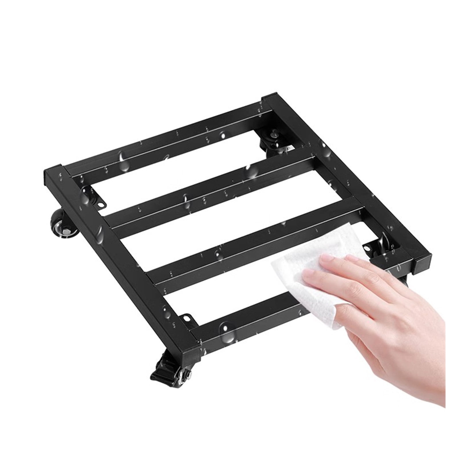 Metal Planter Flower Pot Square Plant Caddy Garden Planter Trolley with ...