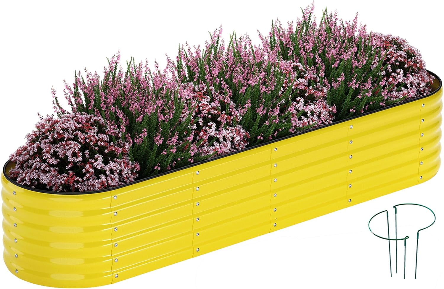 Metal Planter Raised Garden Bed Kit for Gardening Outdoor，8x2x1ft ...