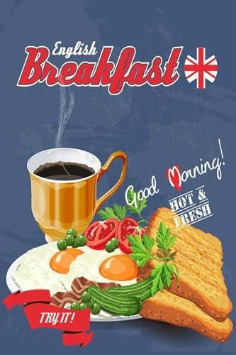 Metal Plaque Vintage Tin Sign English Breakfast Wall Decor Metal Bar ...