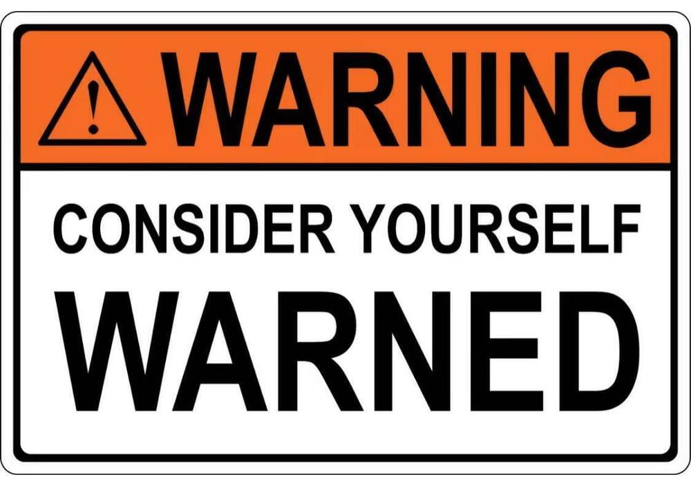 Metal Plate Sign Warning Consider Warned Decor Home Wall Bar Decal Club ...