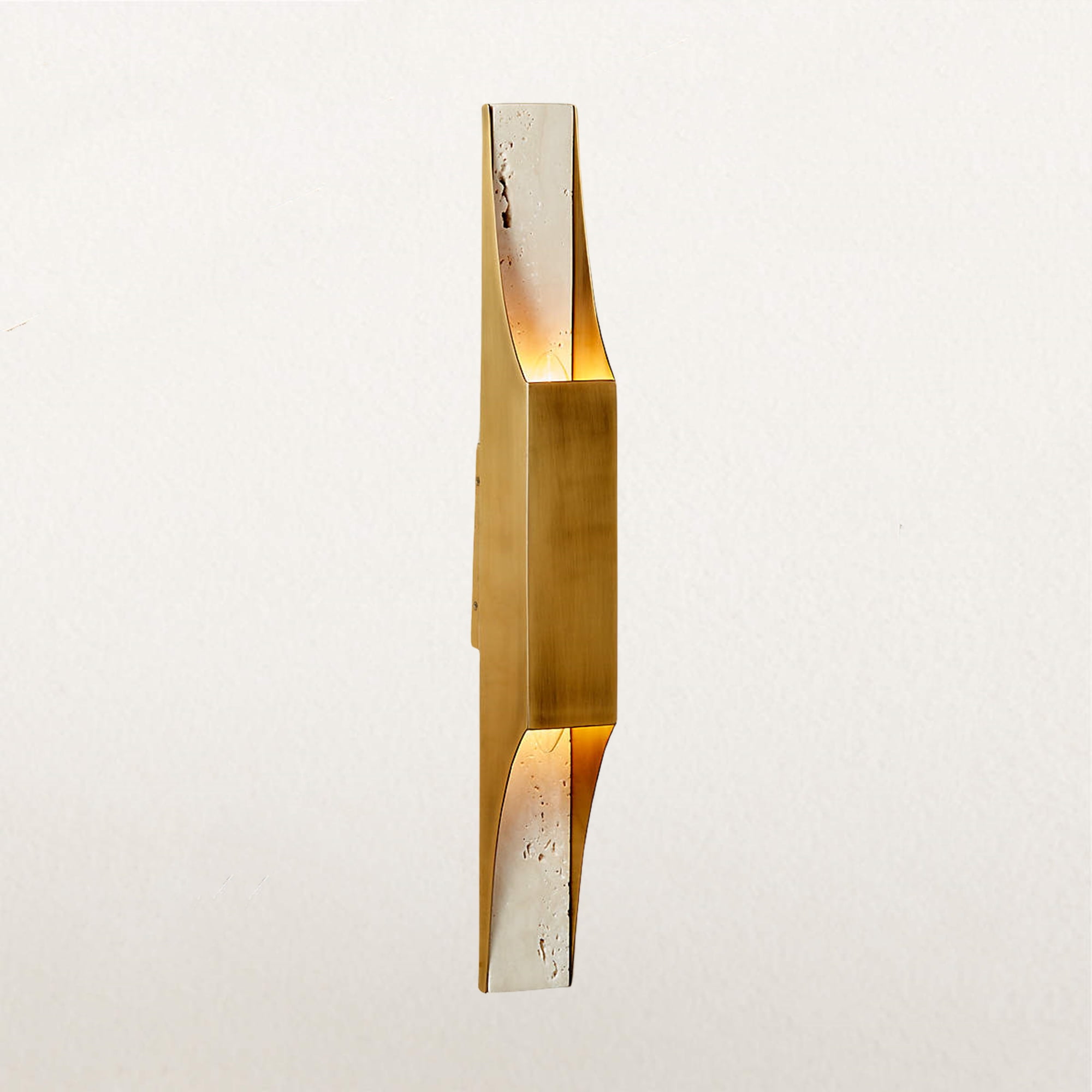 Metal Plate Travertine Glow Double Wall Sconce,Wall Sconces,Wall Lamps ...