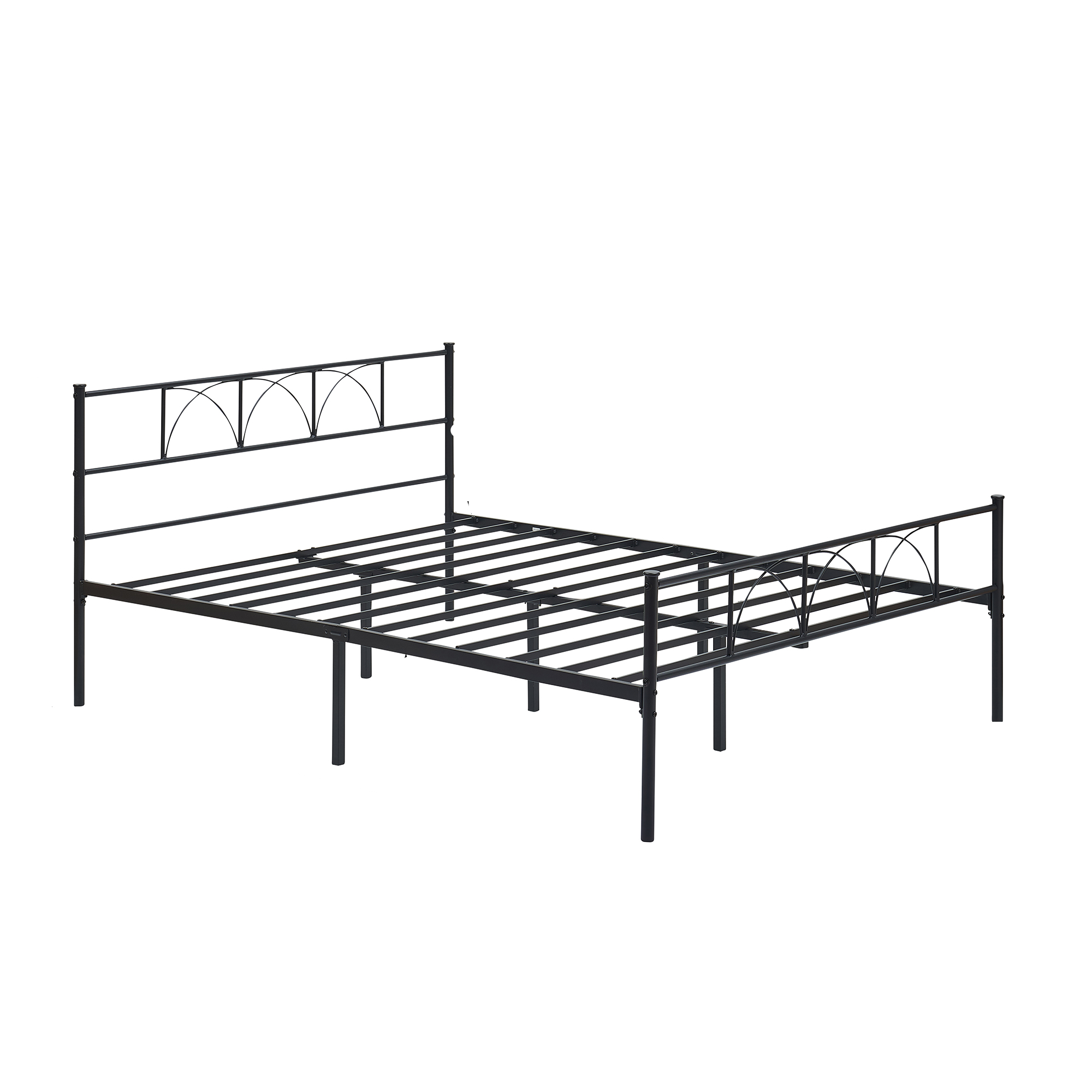 Metal Platform Bed Frame with Headboard and Footboard,Under Bed Storage ...