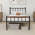 Metal Platform Twin Bed Frame with Headboard Sturdy Steel Slats Support ...