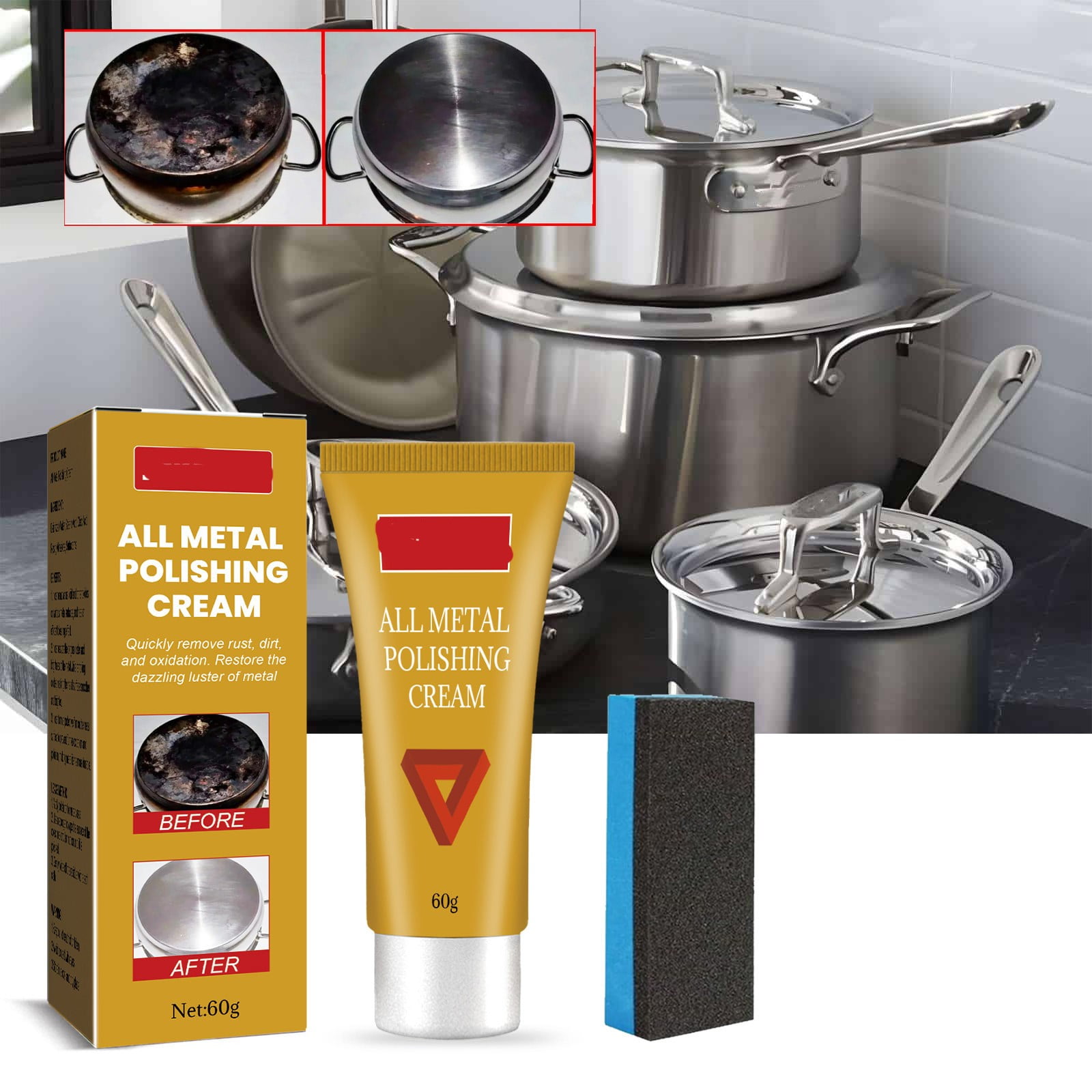 Metal Polishing Cream 50g | All-Purpose Metal Cleaner & Shine Paste ...
