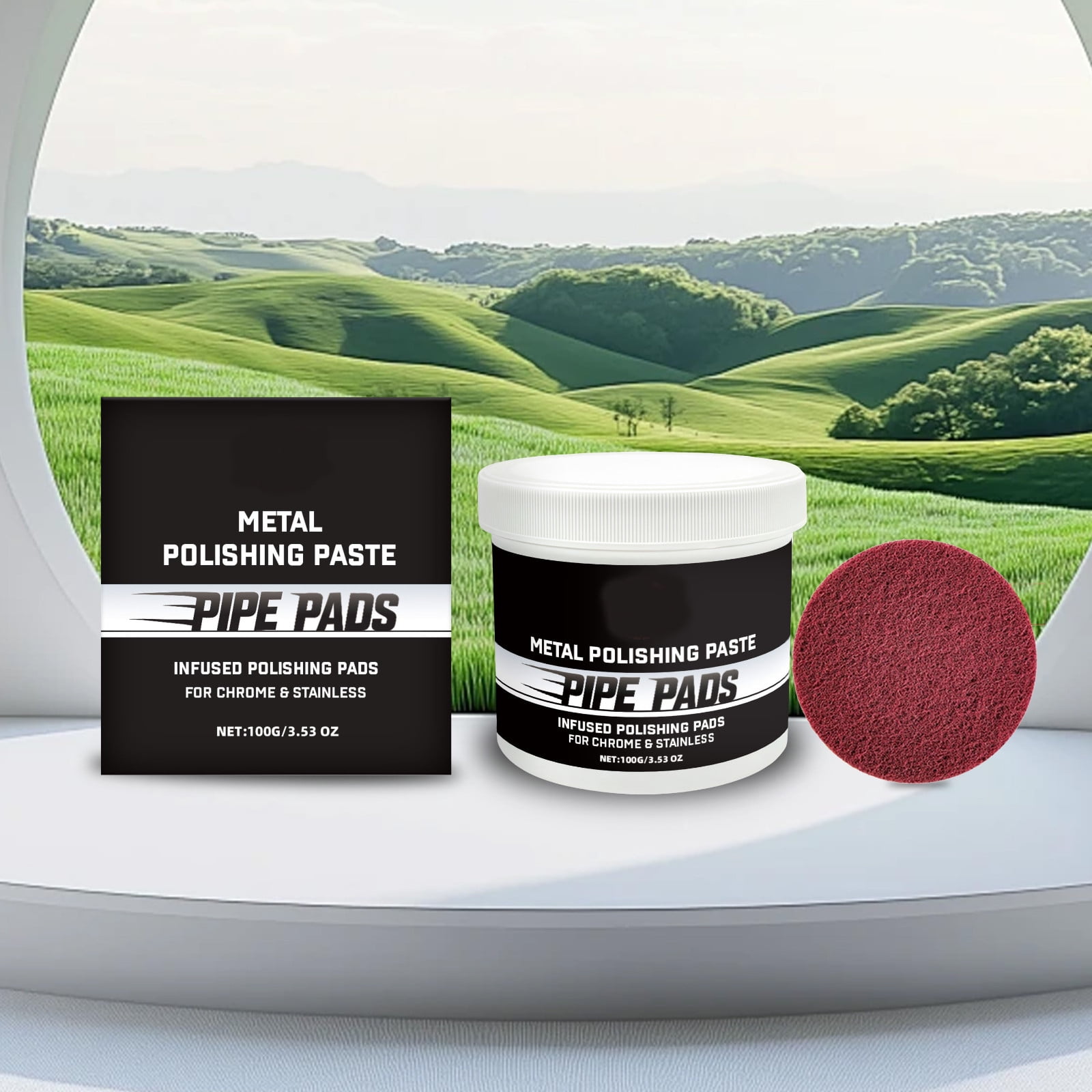 Metal Polishing Paste - Rust Buffing Cream with Pipe-Infused Pads ...