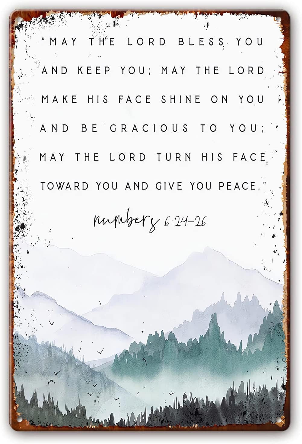 Metal Poster May The Lord Bless You and Keep You Metal Tin Sign,numbers ...