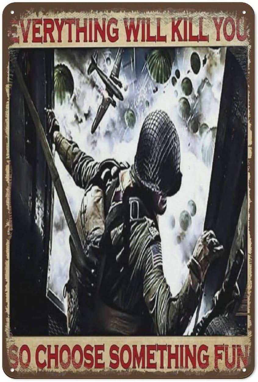 Metal Poster Plaque Medal of Honor Airborne Everything Will Kill You so ...