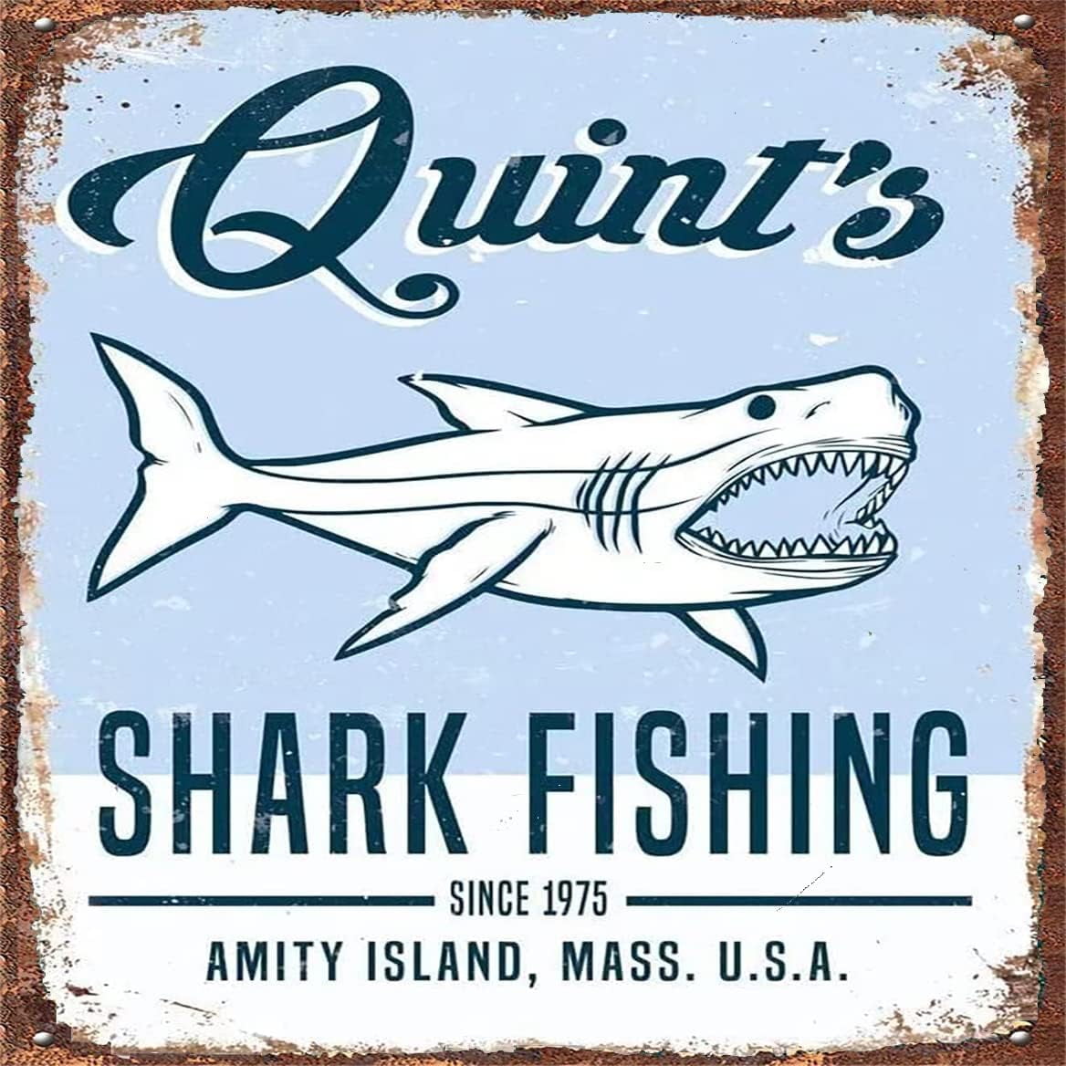 Metal Poster Plaque Tin Sign Art Jaws 80's Movie Poster Summer Decor ...