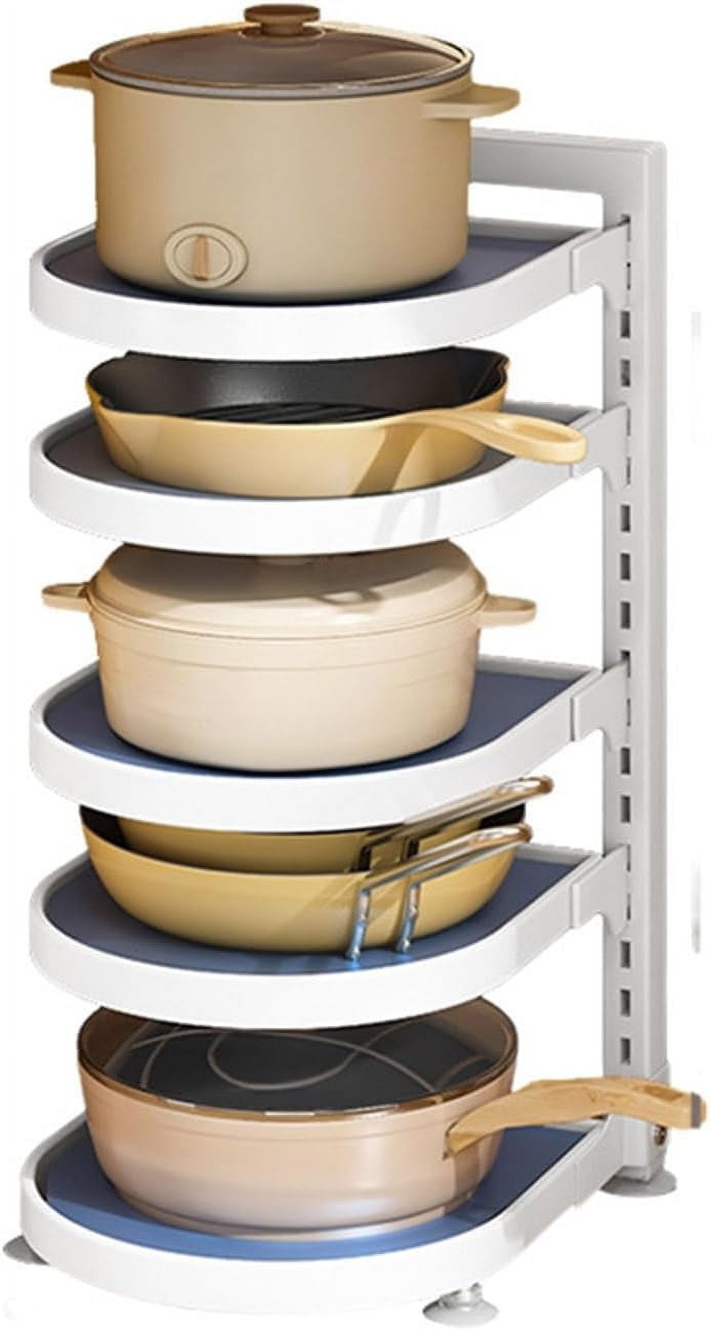 Metal Pots and Pans Organizer Rack,Heavy Duty Pan Holder for Counter or ...