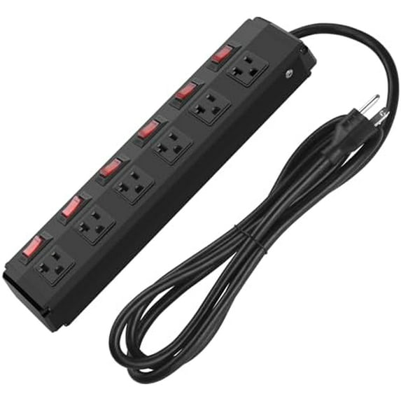 Metal Power Strip Individual Switches 6 Outlets, Heavy Duty Power Strip ...