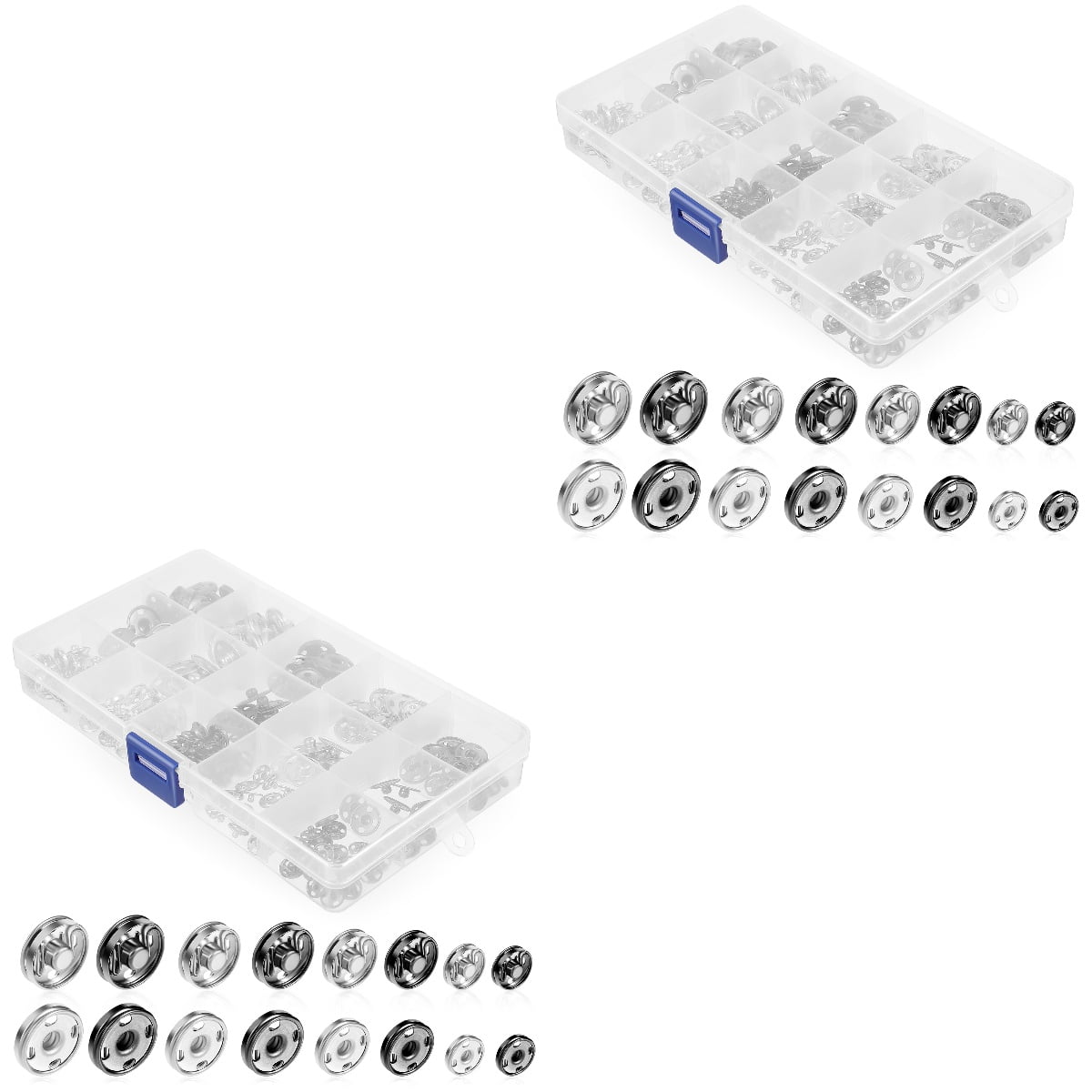 Metal Press Buttons Snap Fasteners Tool Kit Invisible 2 Boxes Snaps for ...