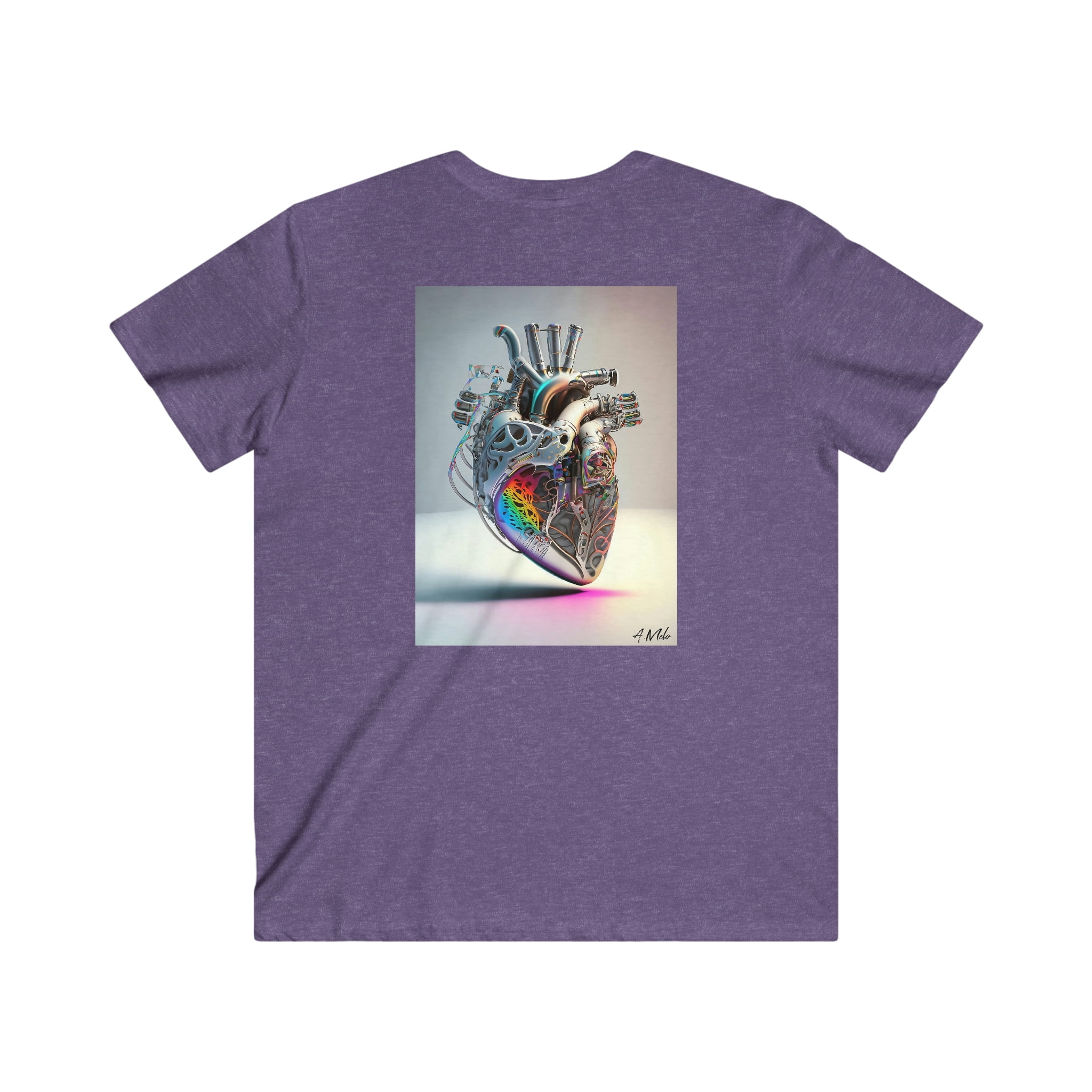 Metal Pride 2023 Heart - Men's Fitted V-Neck Short Sleeve Tee - By A ...