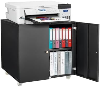 Metal Printer Stand with Storage, Heavy Duty Rolling Printer Cabinet ...