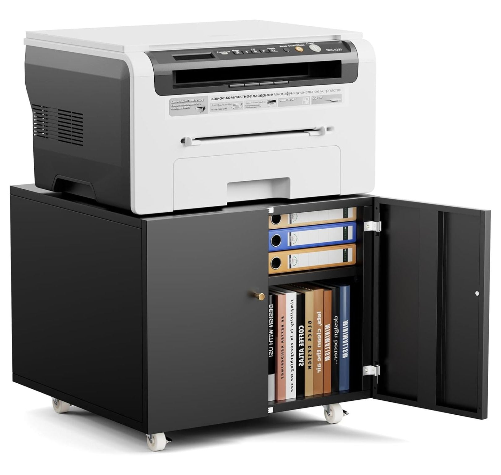 Metal Printer Stand with Storage Mobile Printer Tables for Small Spaces ...