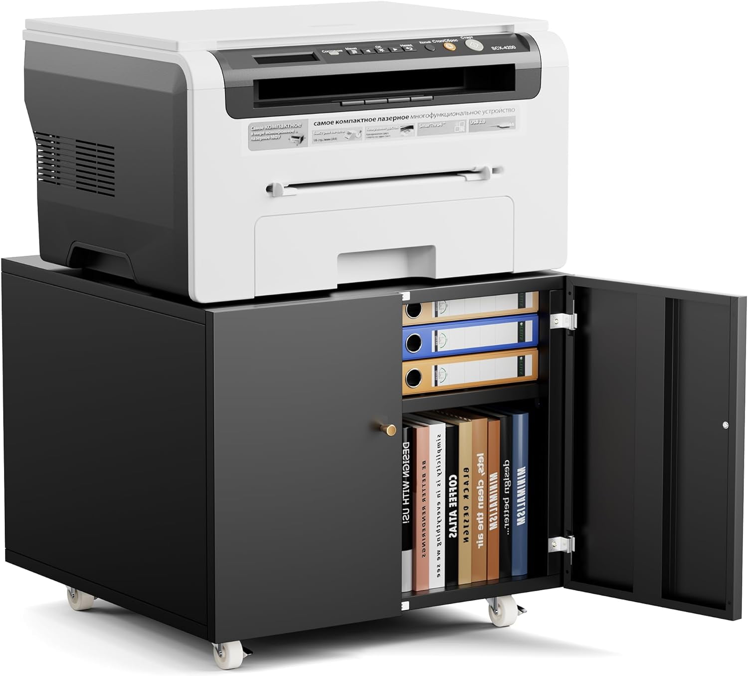 Metal Printer Stand with Storage Mobile Printer Tables for Small Spaces ...