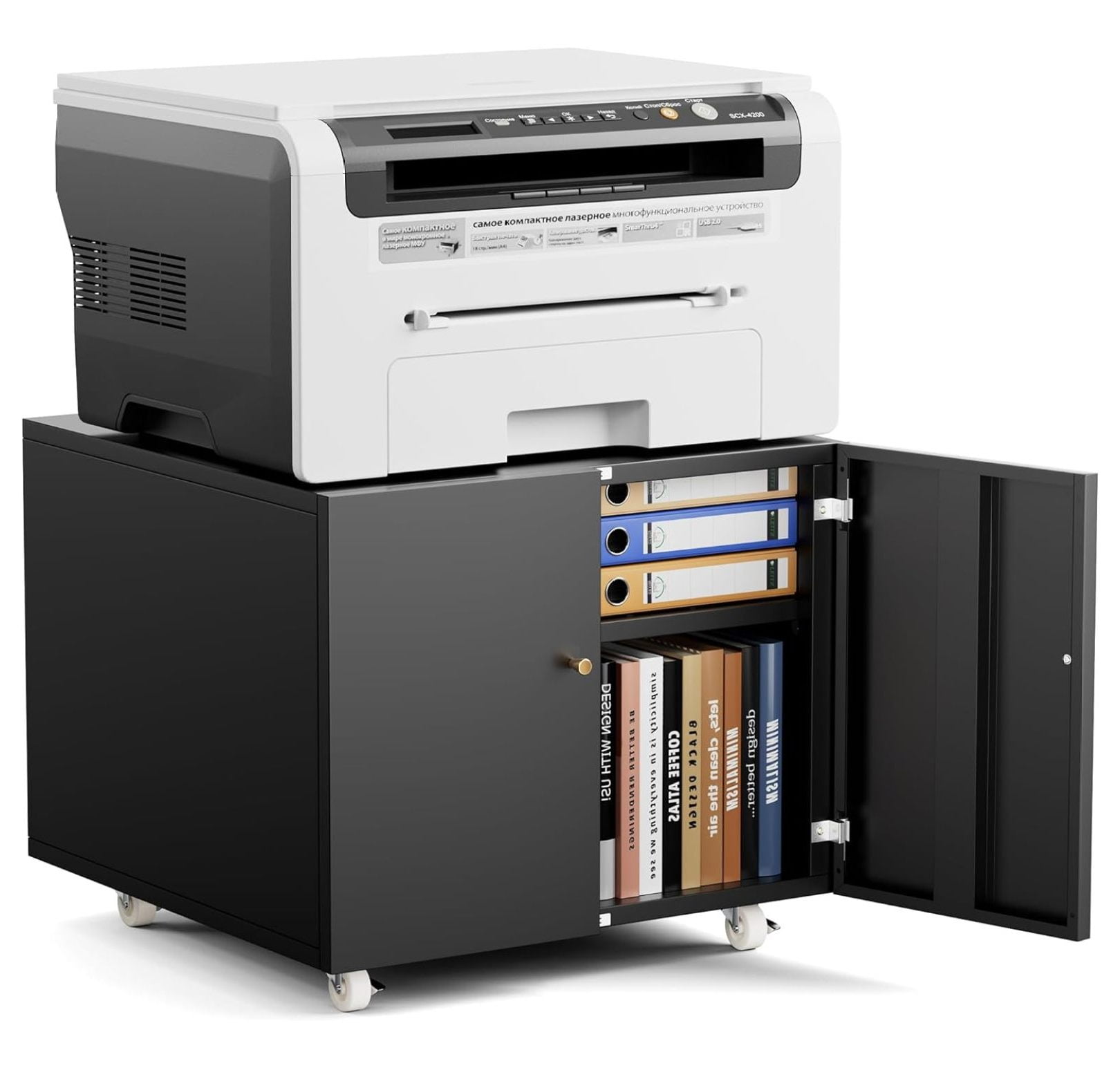 Metal Printer Stand with Storage Mobile Printer Tables for Small Spaces ...