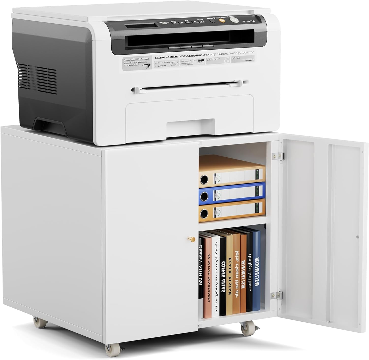 Metal Printer Stand with Storage Mobile Printer Tables for Small Spaces ...