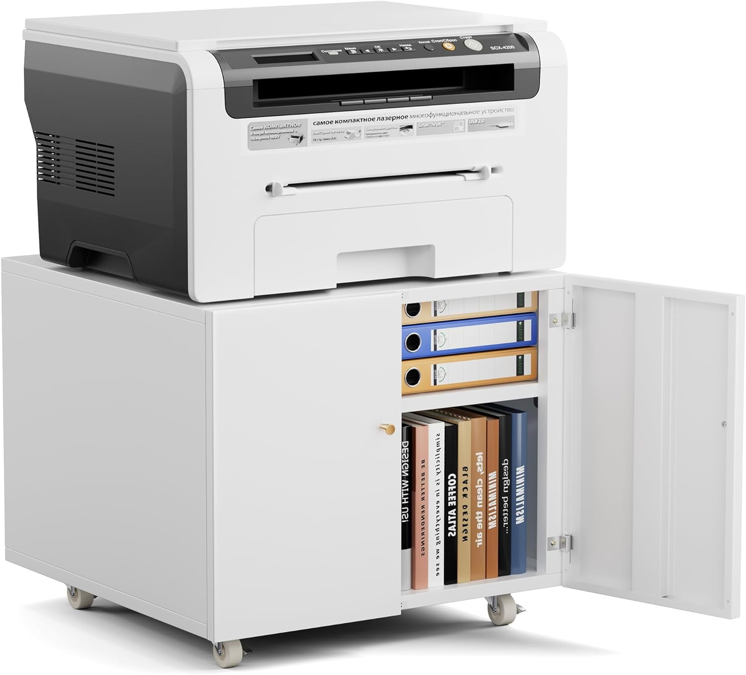 Metal Printer Stand with Storage Mobile Printer Tables for Small Spaces ...