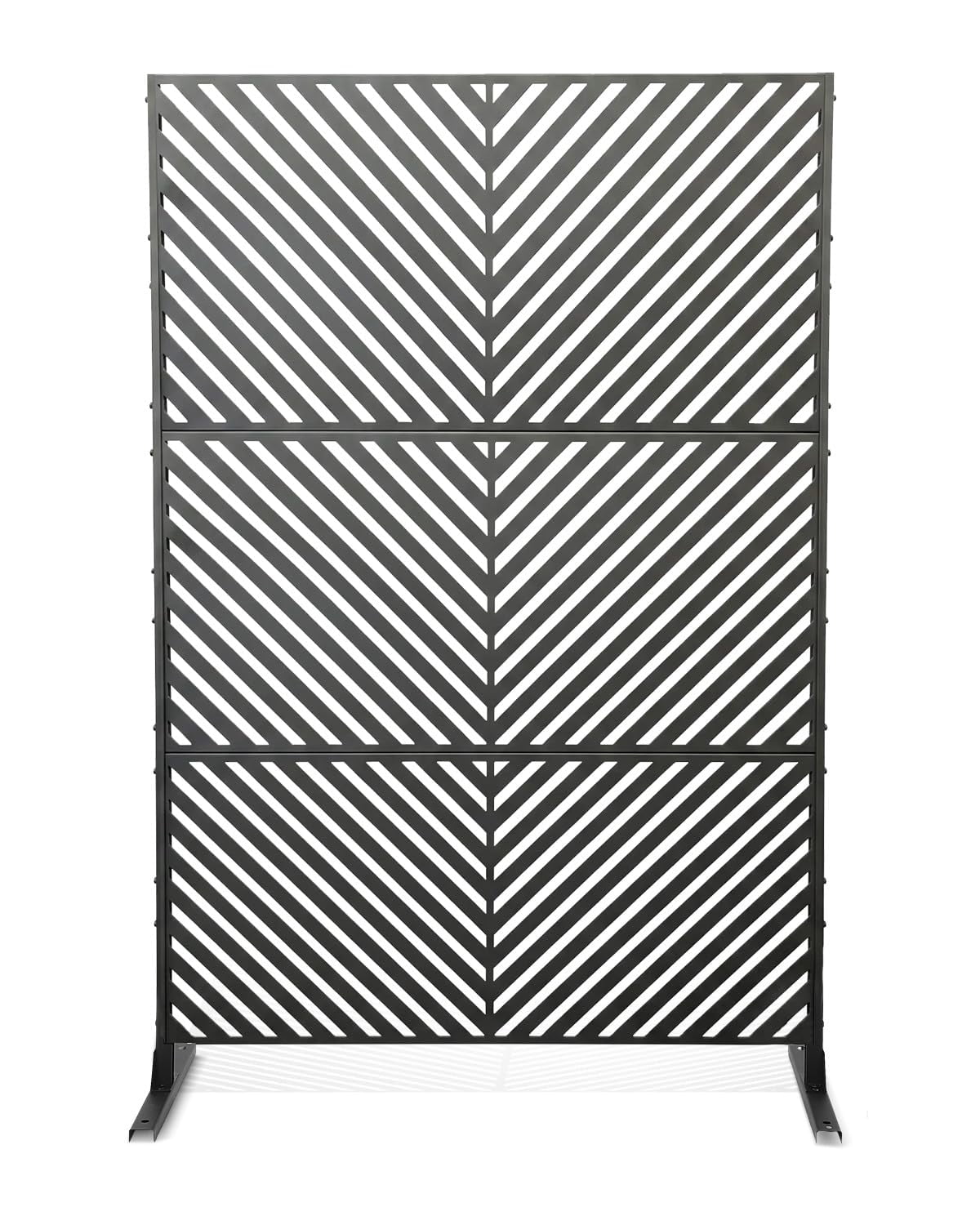 Metal Privacy Screen, 48 x 75 Inch Louvered Steel Decorative Fence ...