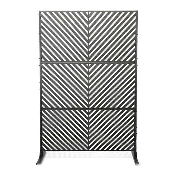 Metal Privacy Screen, 48 x 75 Inch Louvered Steel Decorative Fence ...