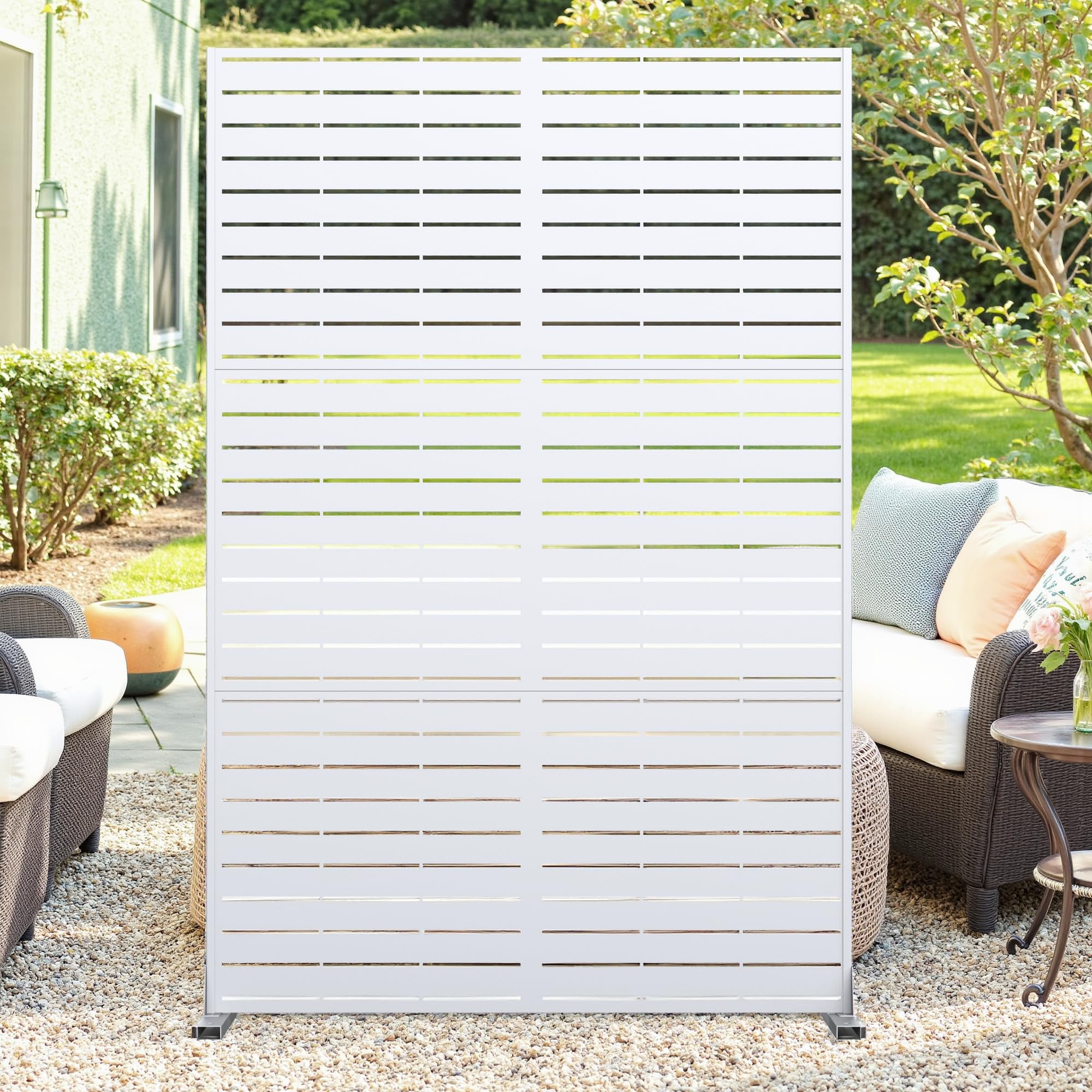 Metal Privacy Screen 72" H x 47" W,Outdoor Privacy Screens and Panels ...