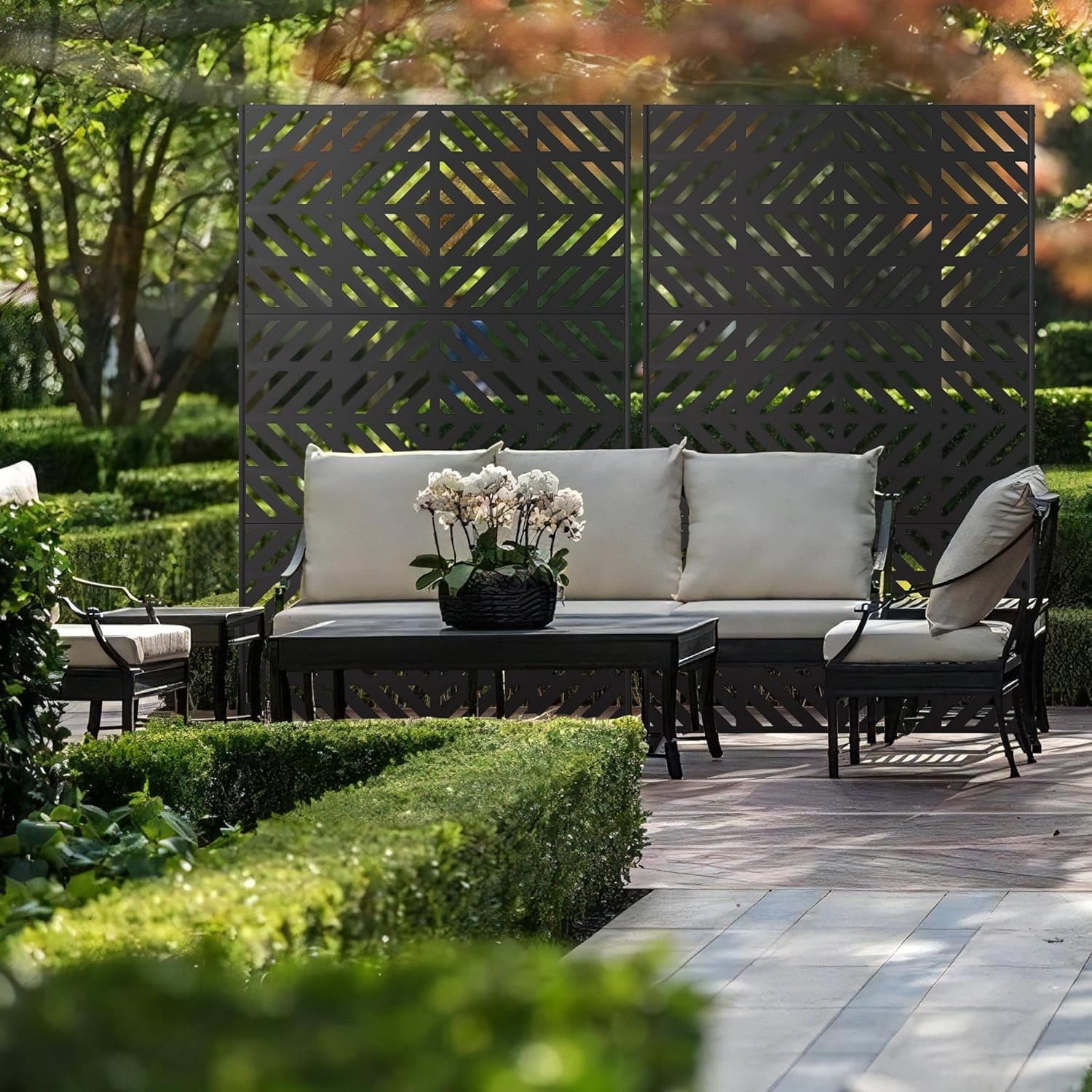 Metal Privacy Screen for Outdoor Freestanding Privacy Screens, 72