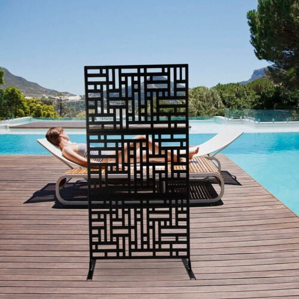 Metal Privacy Screen Privacy Screen with Stand Freestanding Decorative ...