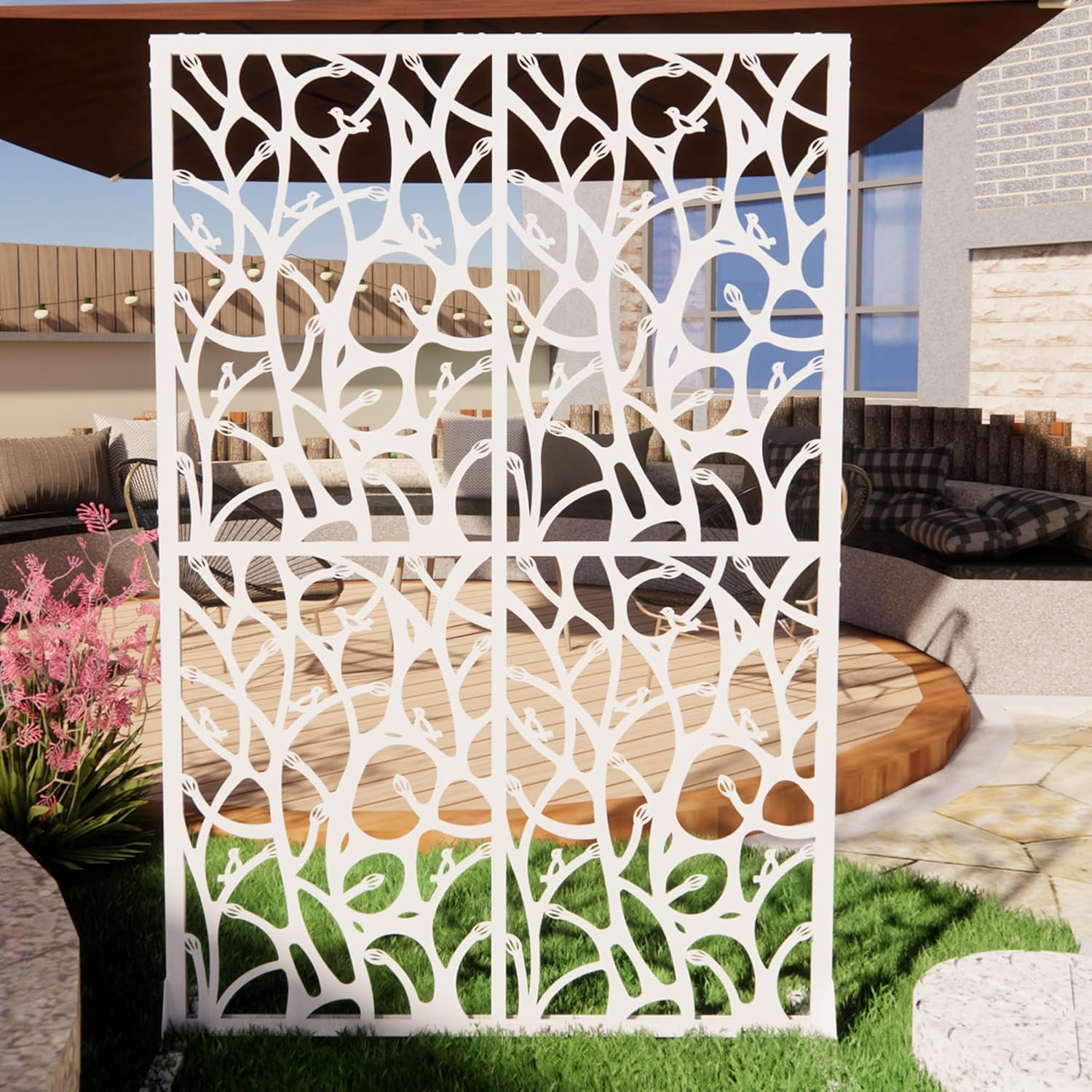 Metal Privacy Screens 72" H Outdoor Privacy Screens Panels Outdoor and ...