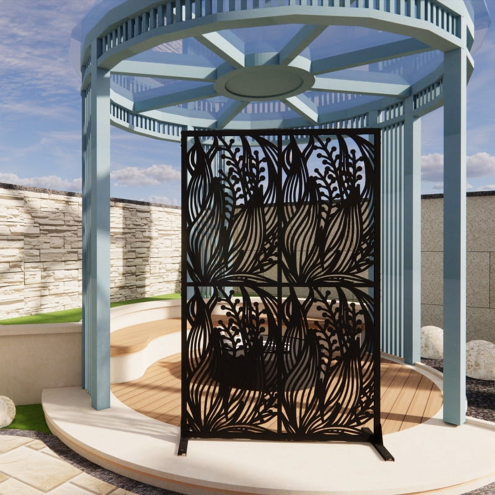 Metal Privacy Screens W3.8Ft X H6Ft Outdoor and Indoor Divider with ...